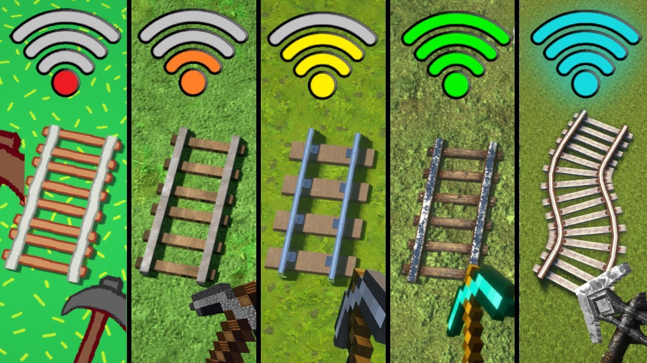 rails physics with different Wi-Fi in Minecraft - Minecraft videos