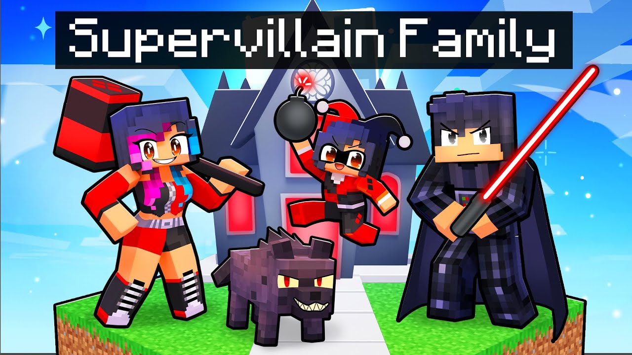 Having a SUPERVILLAIN FAMILY in Minecraft! - Minecraft videos