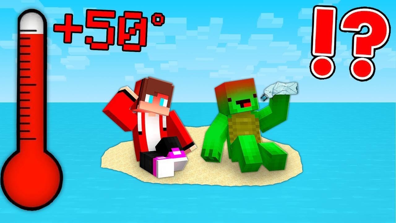 JJ And Mikey Survive On DESERT ISLAND In Minecraft - Maizen - Minecraft videos