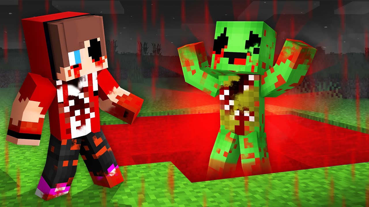 JJ and Mikey Became EVIL with BLOOD RAIN in Minecraft! - Maizen - Minecraft videos