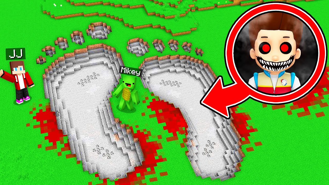 Jj And Mikey Found Scary Ryder Exe Footprint In Minecraft Maizen