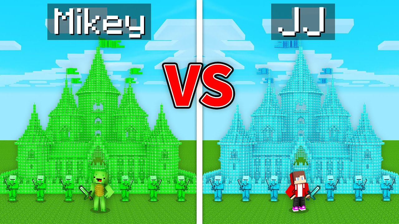 Mikey EMERALD vs JJ DIAMOND Kingdom in Minecraft (Maizen) - Minecraft videos