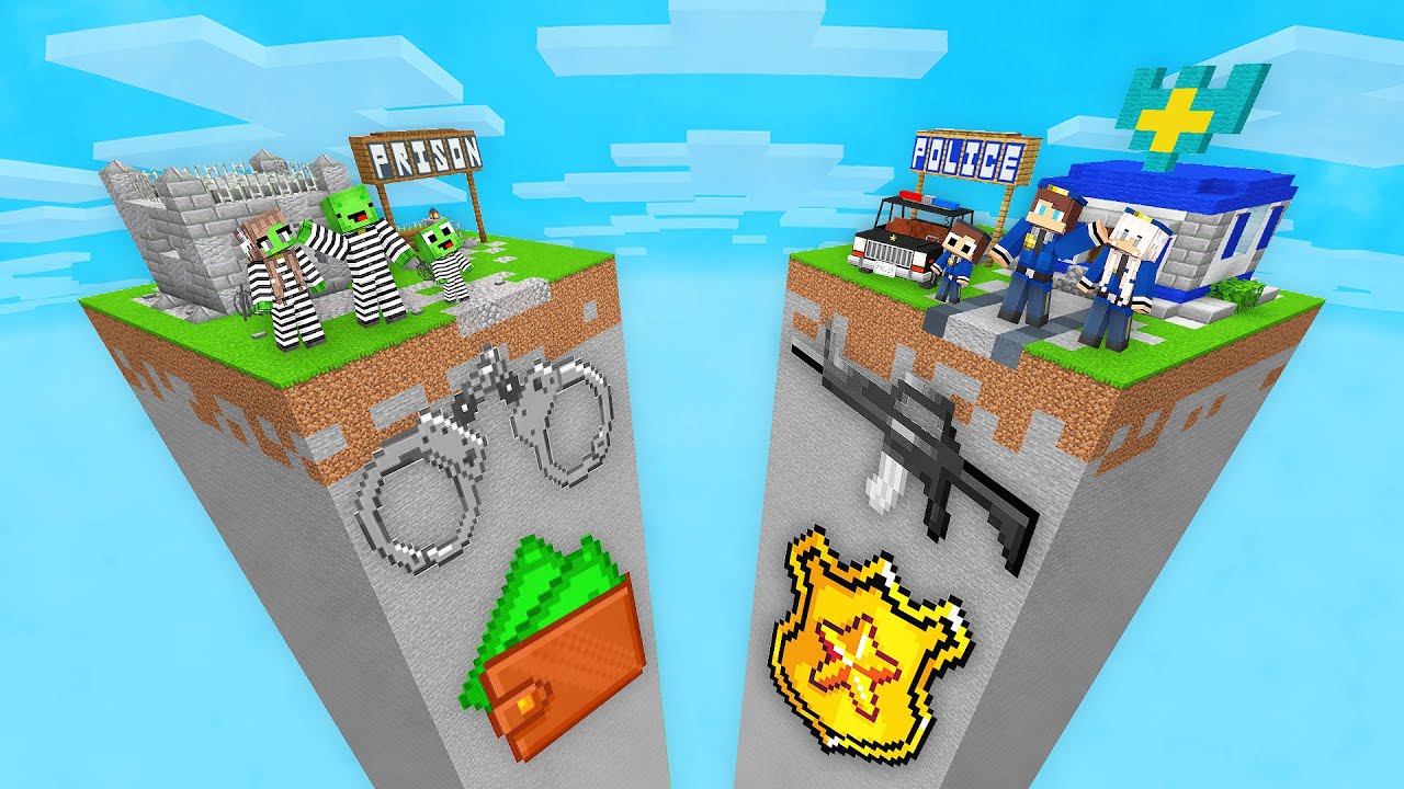 Mikey Family CRIMINAL vs JJ Family POLICE CHUNK Battle in Minecraft (Maizen) - Minecraft videos