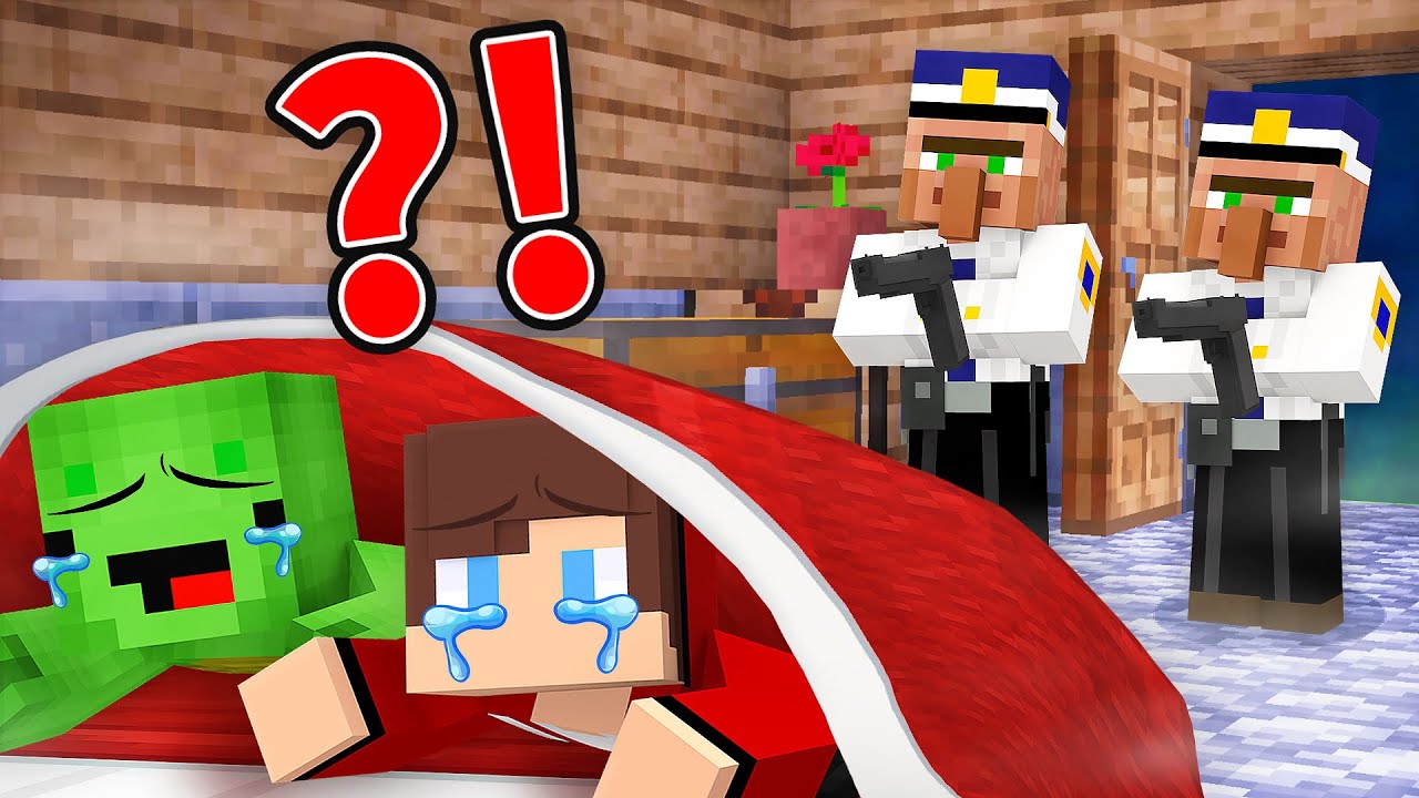 Mikey and JJ Are Hiding From The Police in Minecraft (Maizen ...