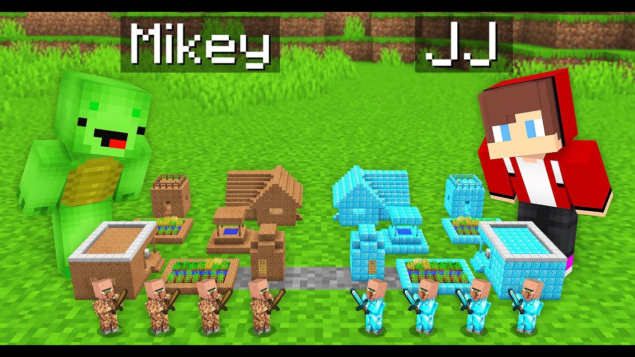 Mikey vs JJ TINY VILLAGE Survival Battle in Minecraft (Maizen) - Minecraft videos