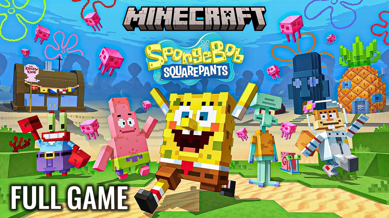 Minecraft x SpongeBob DLC - Full Game Walkthrough - Minecraft videos