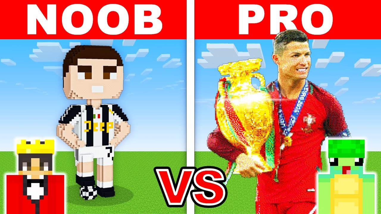 NOOB vs PRO: CRISTIANO RONALDO HOUSE Build Challenge in Minecraft ...