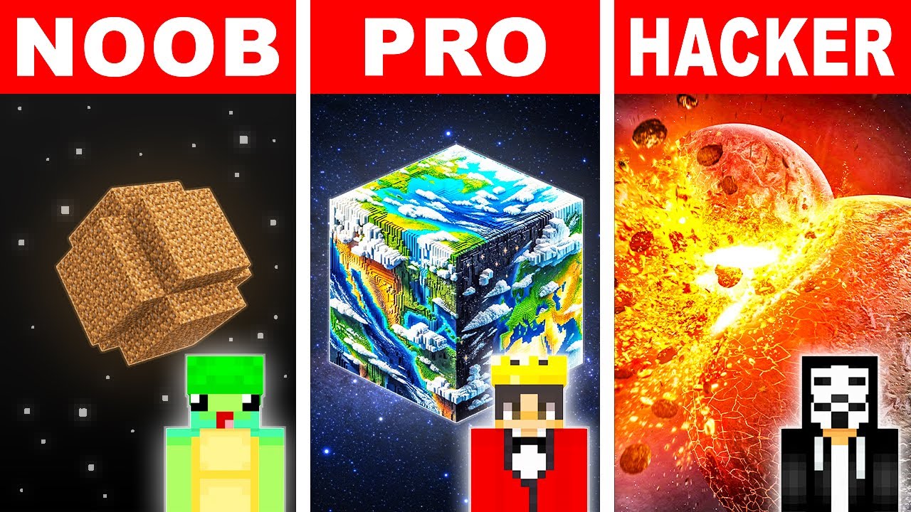 NOOB vs PRO: GIANT PLANET HOUSE Build Challenge in Minecraft ...