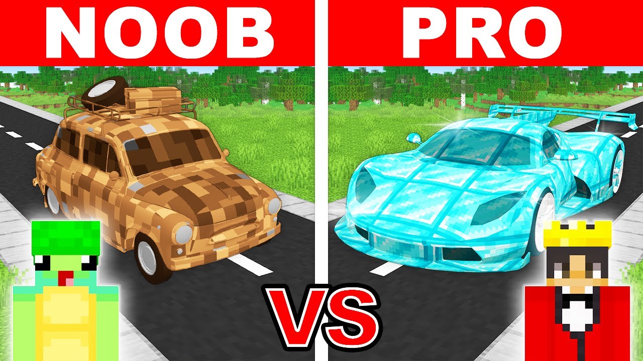 NOOB vs PRO: SPORTS CAR House Build Challenge in Minecraft! - Minecraft ...