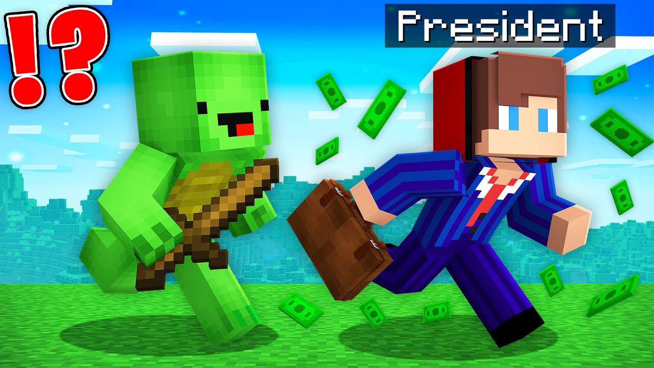 PRESIDENT Speedrunner vs Hunter : JJ vs Mikey in Minecraft Maizen ...