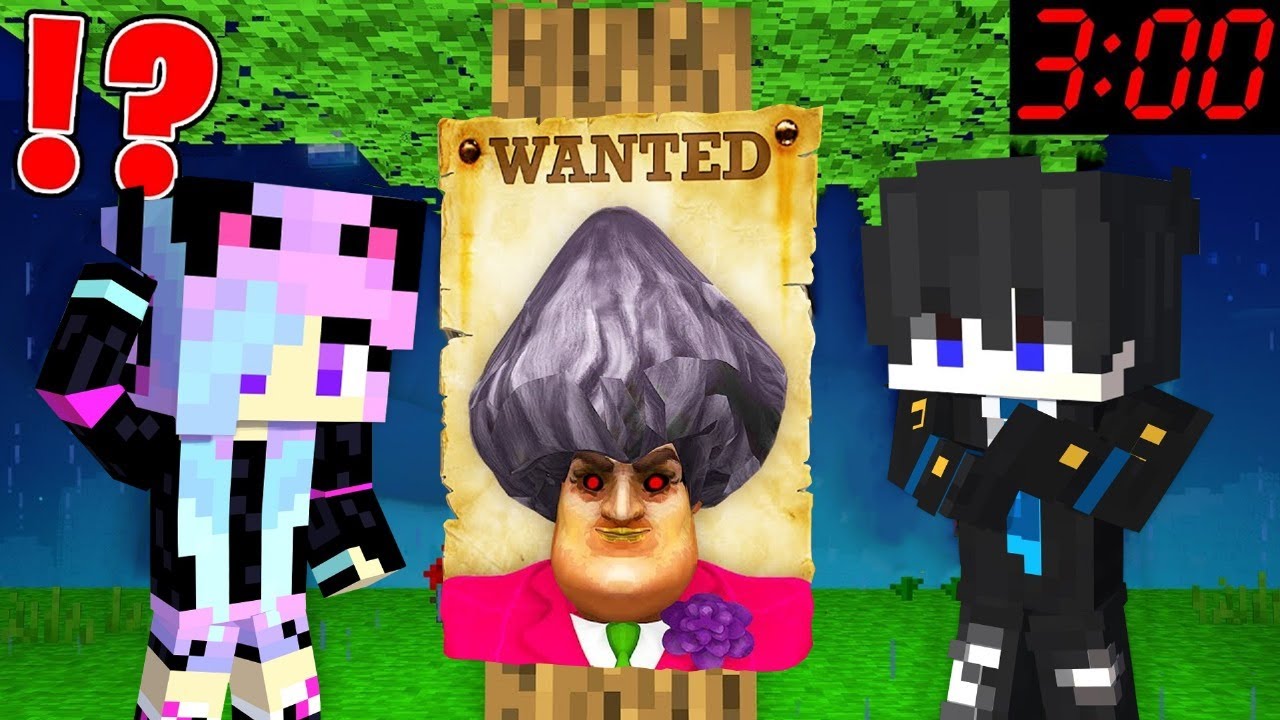 Scary MISS T is WANTED At Night in Minecraft - Minecraft videos