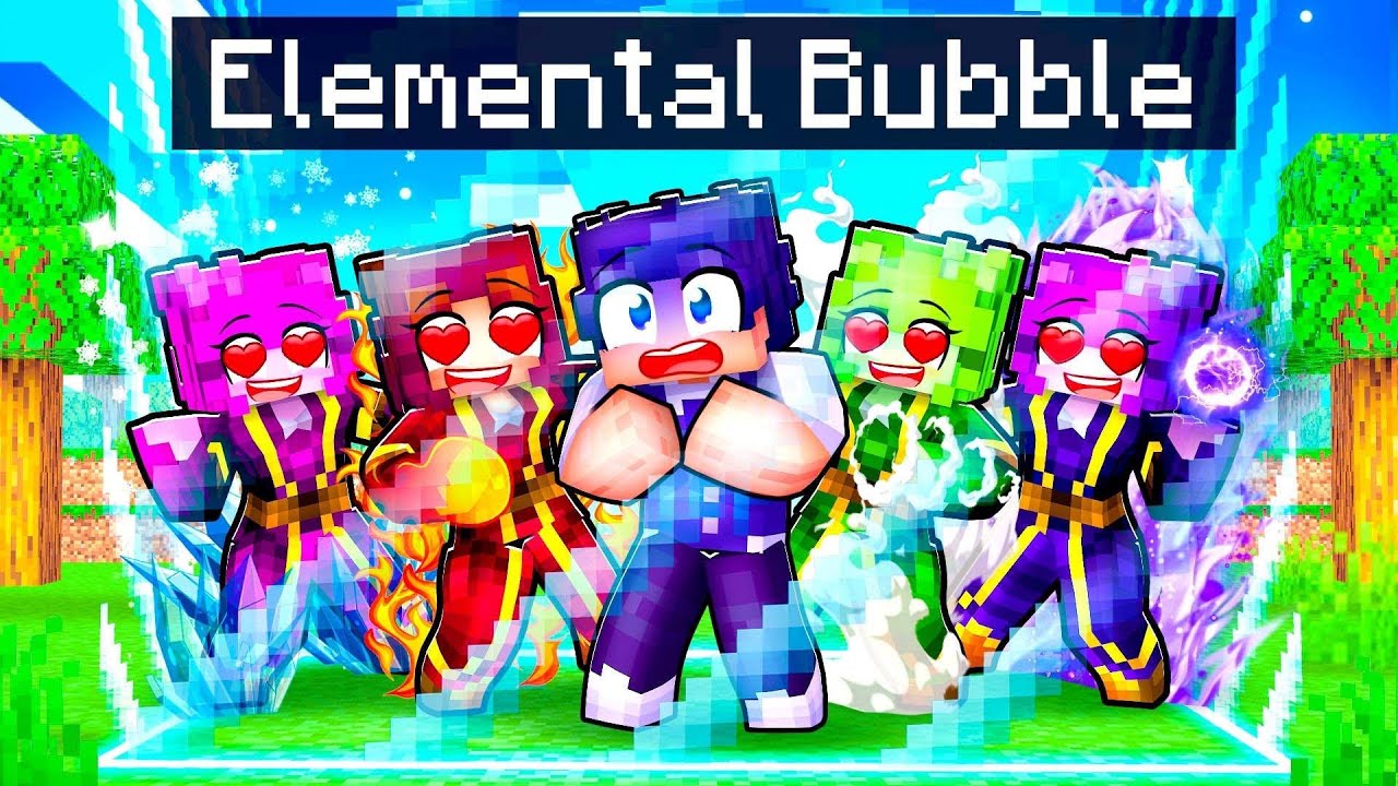TRAPPED In A ELEMENTAL ONLY BUBBLE In Minecraft! - Minecraft videos