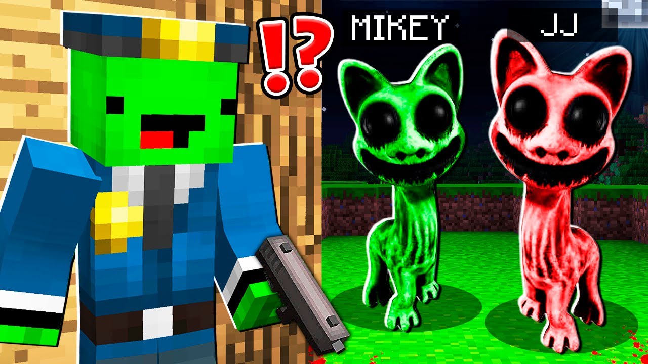Why Creepy Smile Cat BECAME MIKEY and JJ and ATTACK VILLAGE ? - in ...