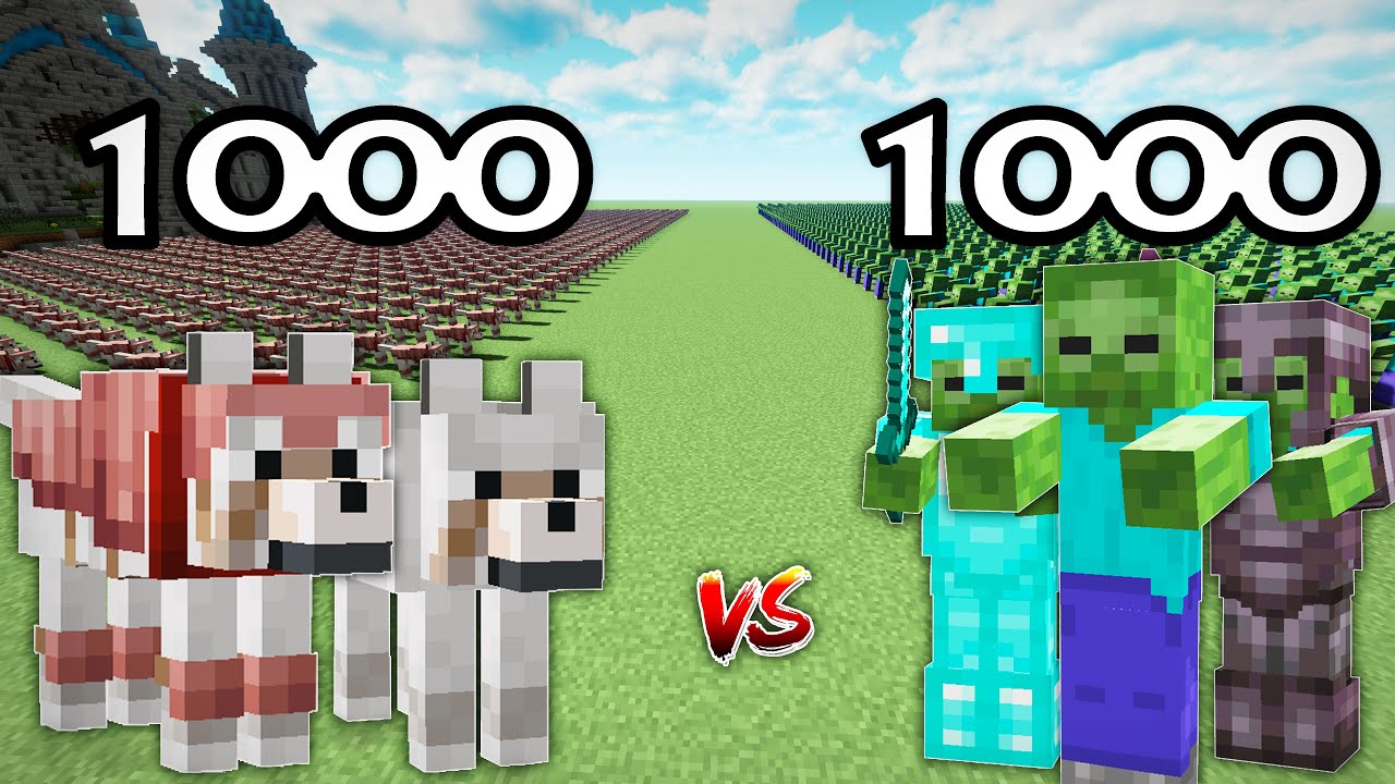 1000 Dogs Vs 1000 Zombies | Minecraft - Minecraft videos