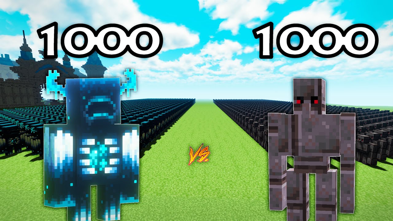 1000 Warden Vs 1000 Netherite Golem | Minecraft - Minecraft videos