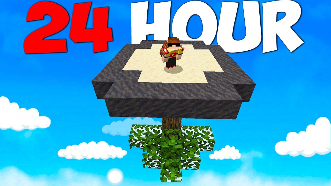 24 HOUR in Minecraft sky block - Minecraft videos