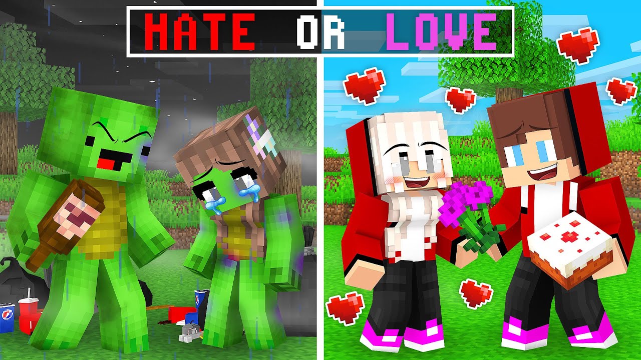 HATE or LOVE Mikey vs JJ in Minecraft (Maizen) - Minecraft videos