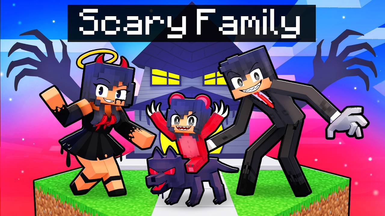 Having a SCARY FAMILY in Minecraft! - Minecraft videos