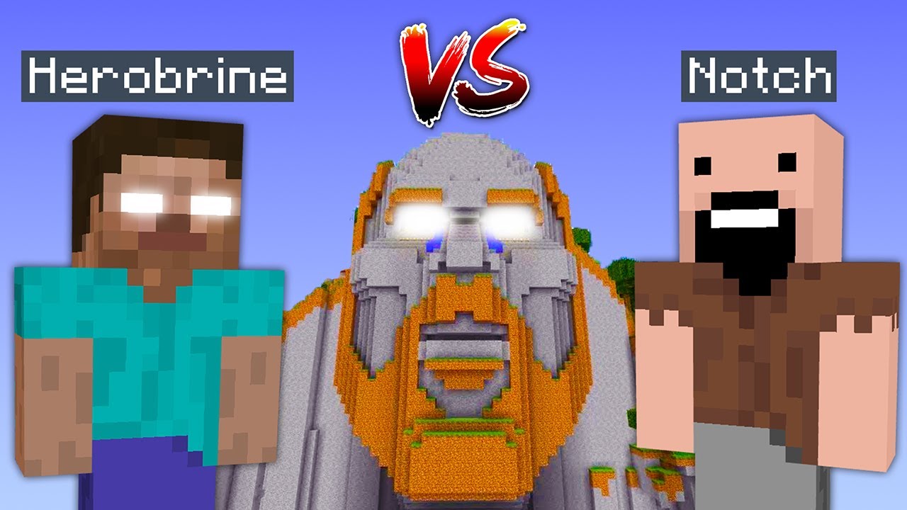 Herobrine vs Notch inside Temple of Notch in Minecraft - Minecraft videos