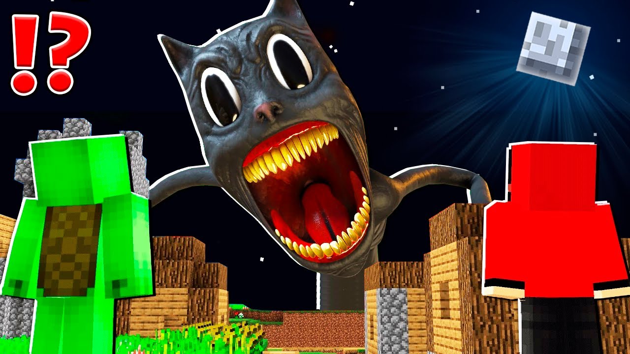 How Creepy CARTOON CAT BECAME TITAN and ATTACK JJ and MIKEY TOWN at 3:00am ? - in Minecraft ...