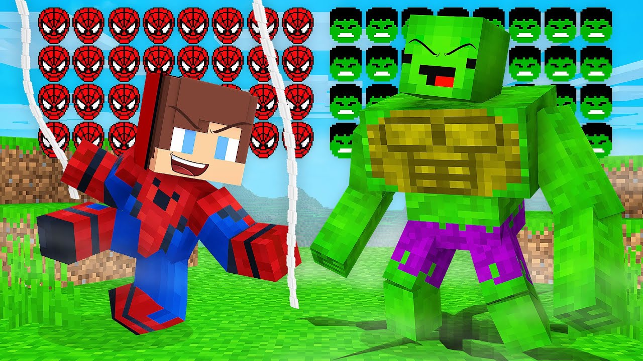 How JJ and Mikey Became Spiderman and Hulk in Minecraft? - Maizen - Minecraft videos