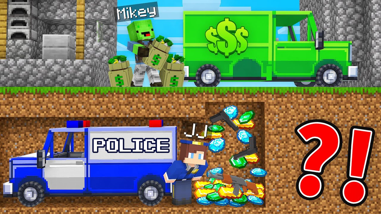 How Policeman JJ Robbed Criminal Mikey in Minecraft (Maizen) - Minecraft videos