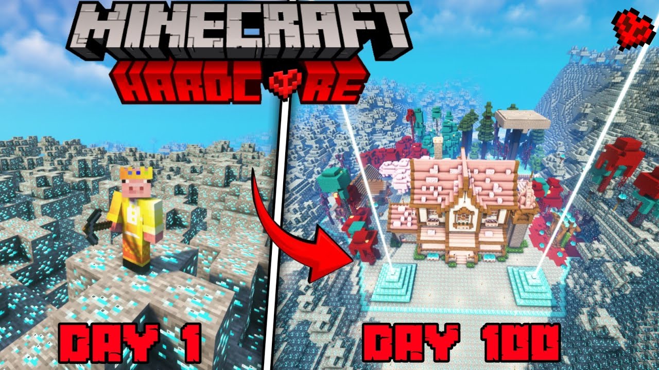 I Survived 100 Days In Diamond Only World in Minecraft (Hindi ...