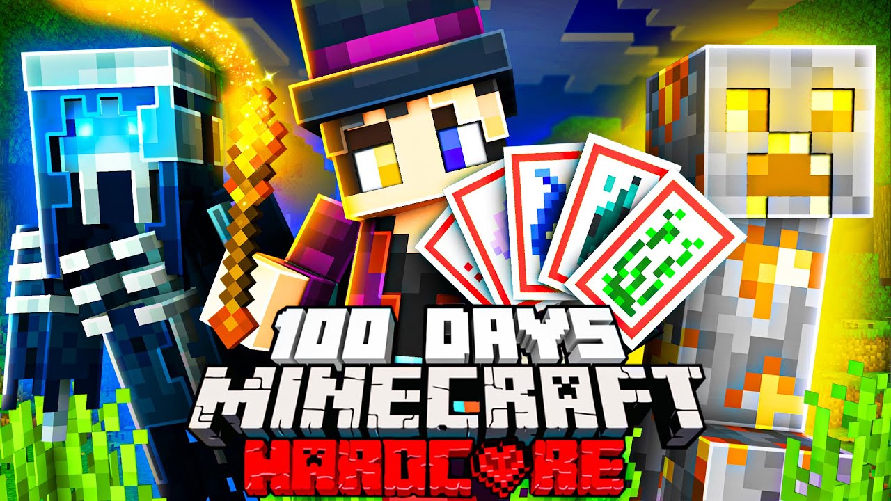 I Survived 100 Days as a MAGICIAN in Hardcore Minecraft - Minecraft videos