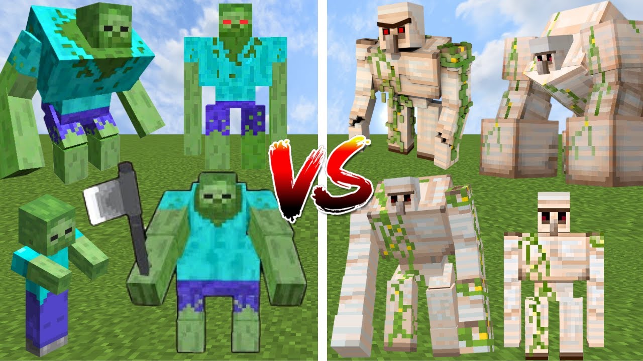 IRON GOLEM vs ZOMBIE AT EVERY AGE | Minecraft Mob Battle - Minecraft videos