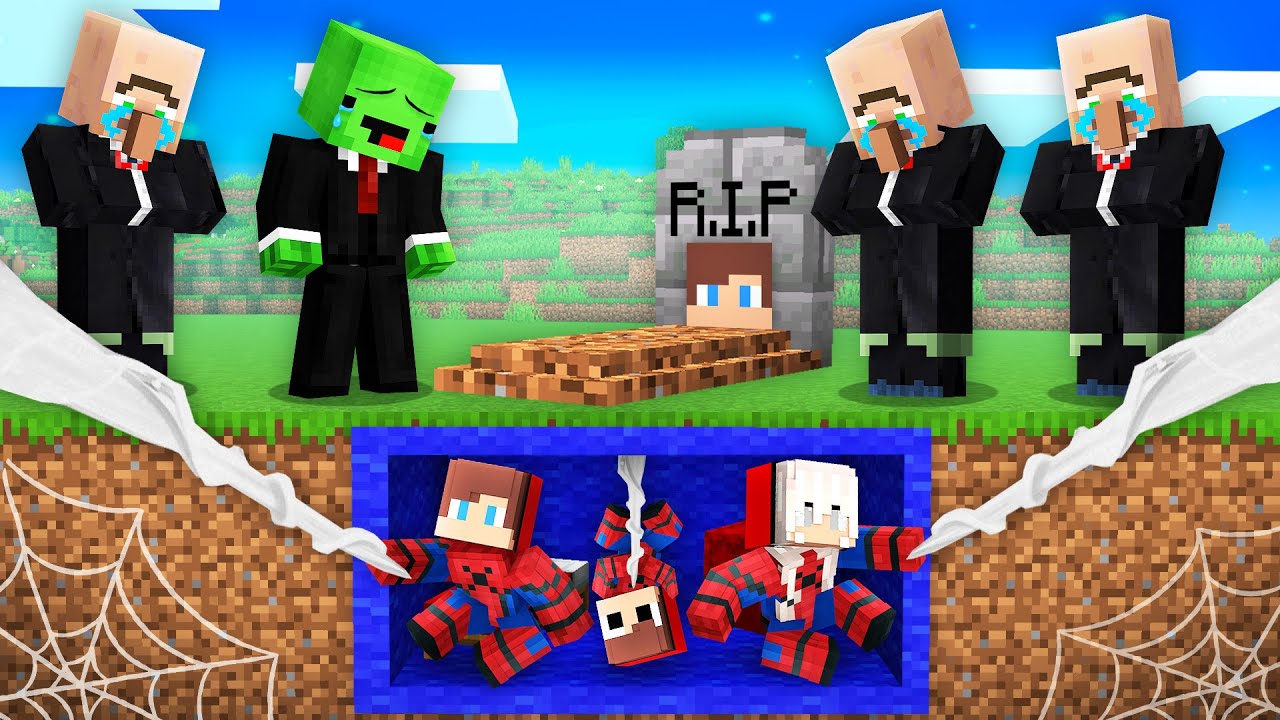 JJ Spiderman Family Buried Alive in Minecraft - Maizen - Minecraft videos