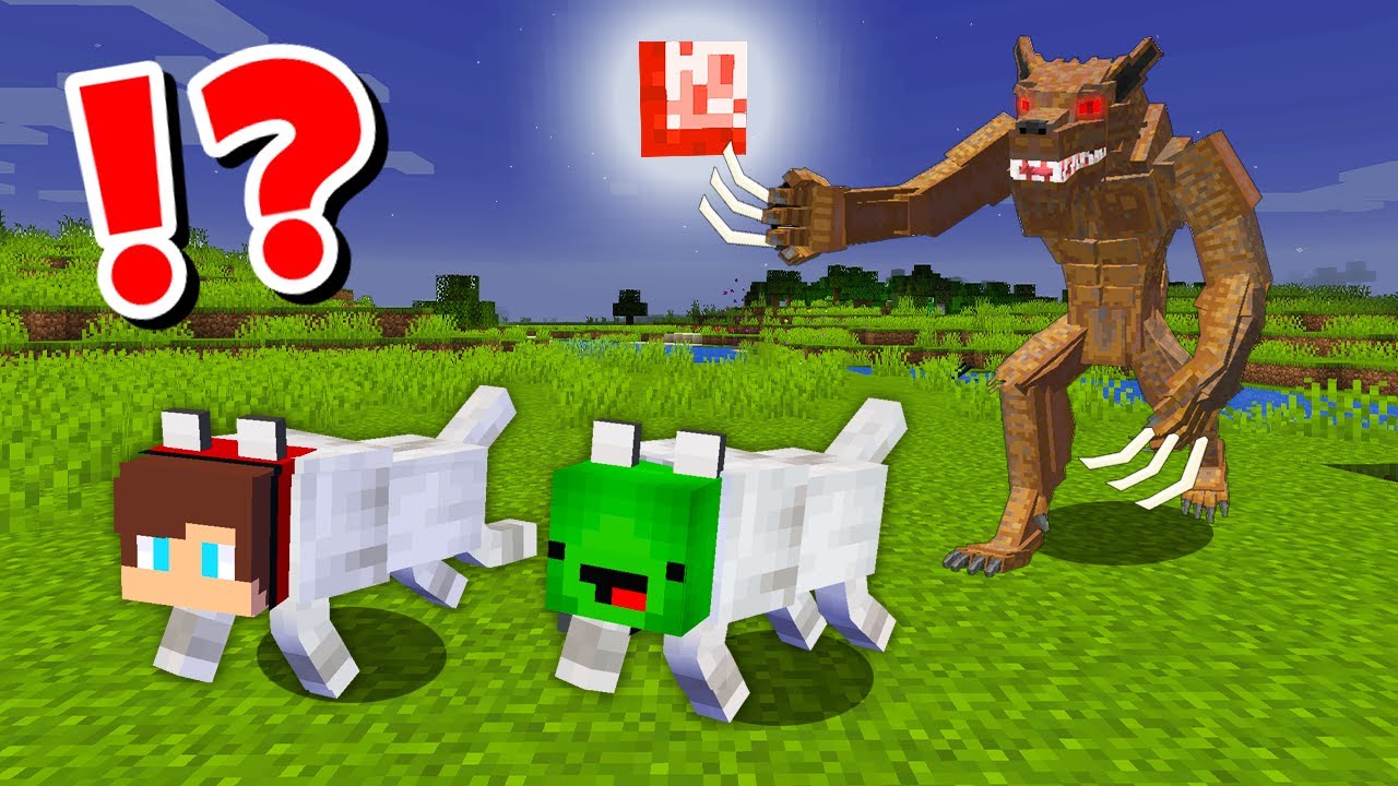 JJ and Mikey survival as WOLF CHALLENGE in Minecraft / Maizen animation ...