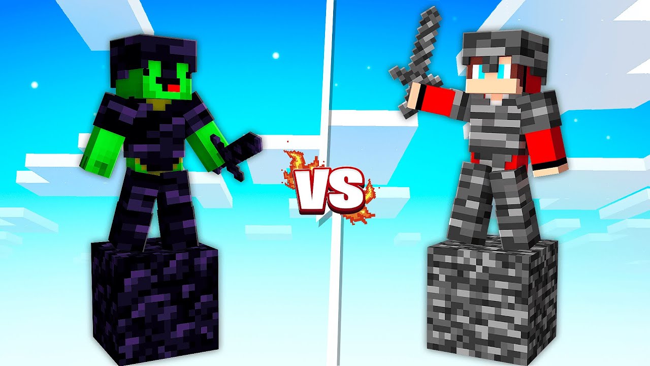 Mikey OBSIDIAN ONE BLOCK Vs JJ BEDROCK ONE BLOCK In Minecraft - Maizen - Minecraft videos