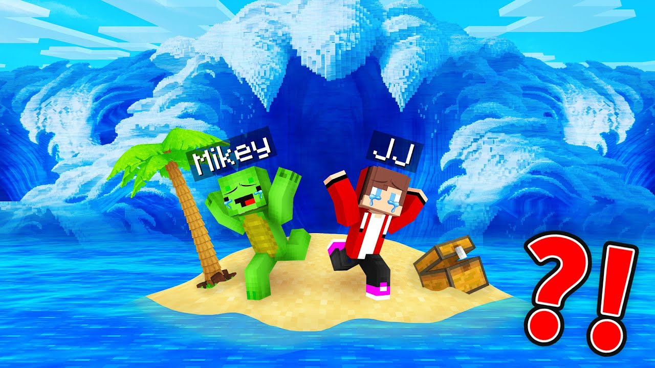 Mikey and JJ Survive the Tsunami On the Island in Minecraft (Maizen) - Minecraft videos