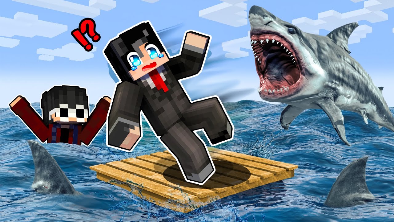 Minecraft But We're on ONE REALISTIC RAFT! - Minecraft videos