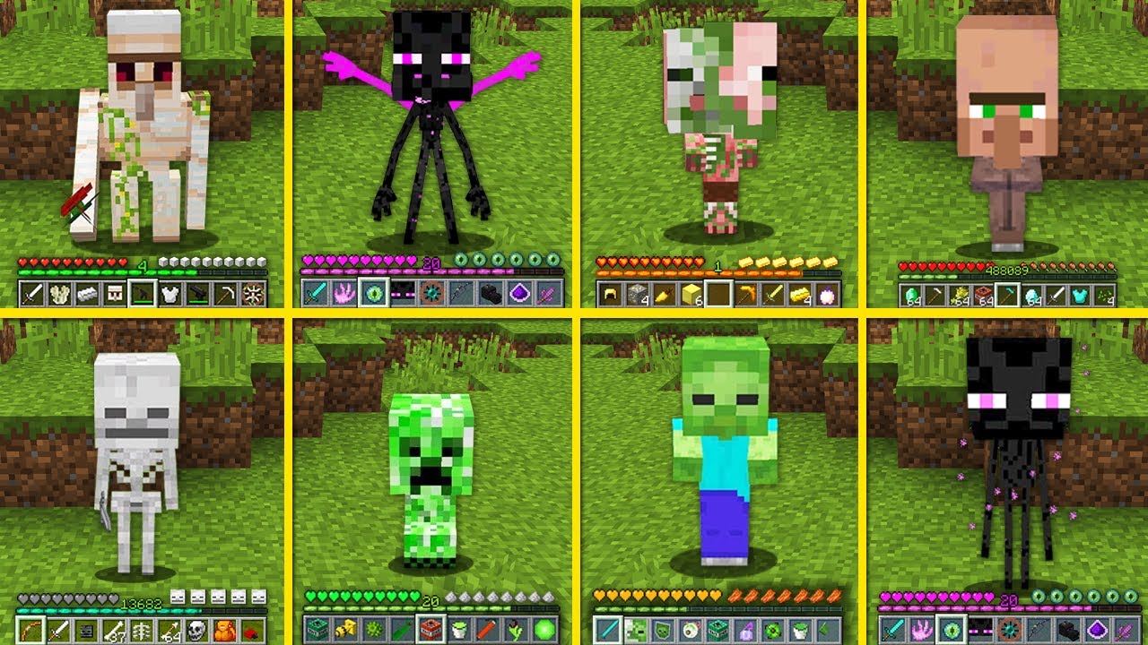 Minecraft How To Play Baby Mobs ! Zombie Creeper Skeleton Enderman ...