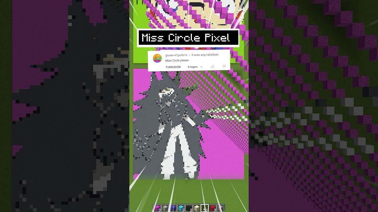 Minecraft Satisfying Miss Circle Pixel Sand Art Fall #shorts #minecraft ...