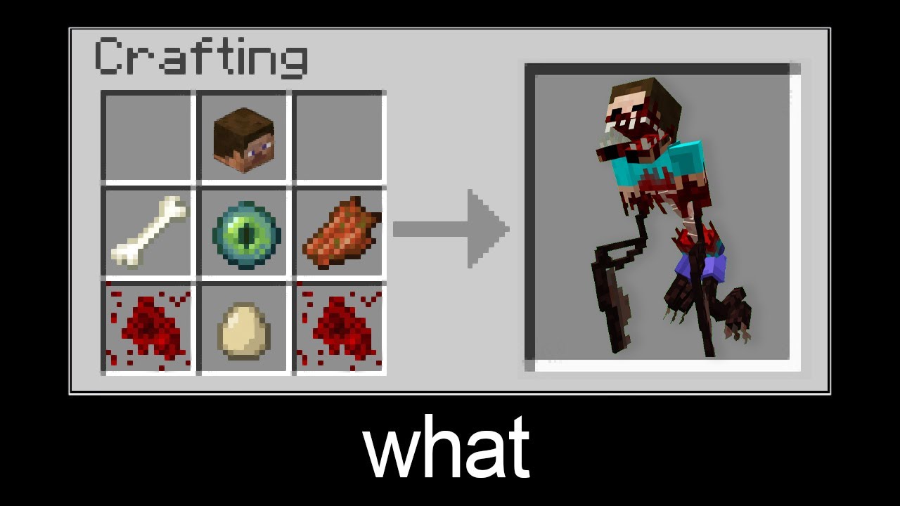 Minecraft wait what meme part 520 (Crafting Mutant Herobrine ...
