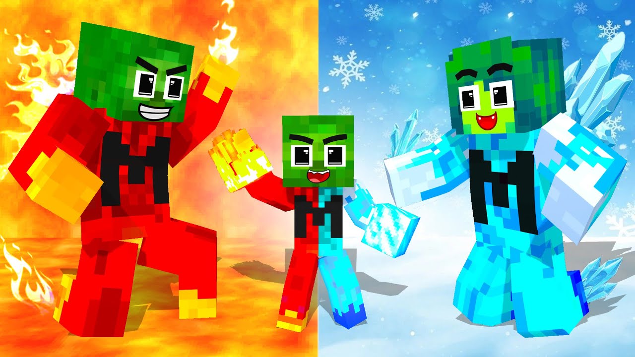 Monster School : Zombie x Squid Game FIRE DAD & ICE MOM - Minecraft ...