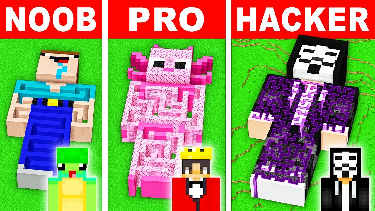 NOOB Vs PRO: MAZE INSIDE BODY House Build Challenge In Minecraft ...