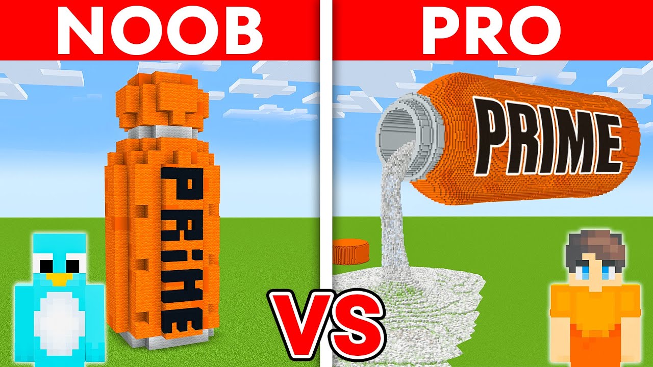 NOOB vs PRO: PRIME House Build Challenge in Minecraft - Minecraft videos