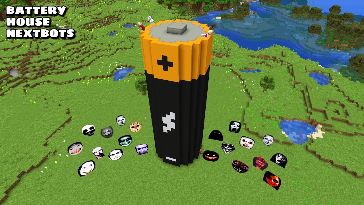 SURVIVAL BATTERY HOUSE WITH 100 NEXTBOTS in Minecraft - Gameplay ...