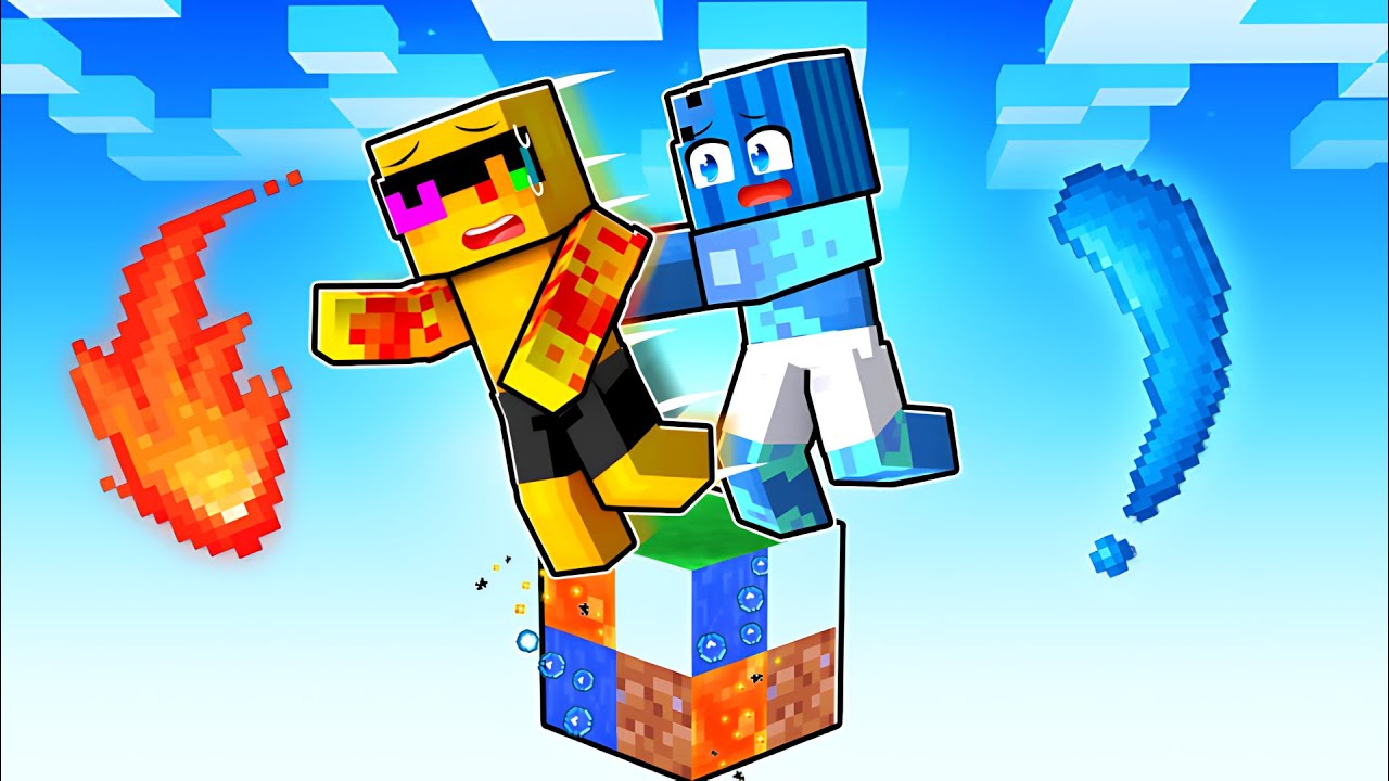 Stuck On ELEMENTAL ONE BLOCK In Minecraft! - Minecraft videos