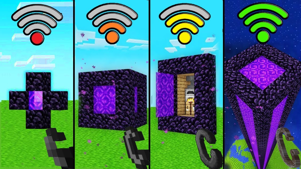 all nether portals with different Wi-Fi in Minecraft - Minecraft videos