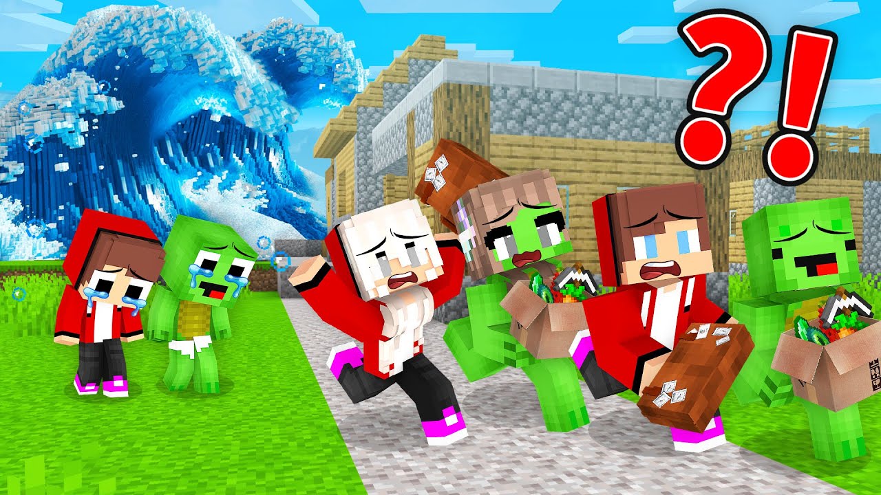 Baby Mikey and Baby JJ Survived The Tsunami Alone in Minecraft (Maizen ...