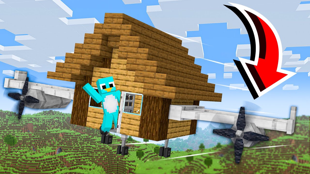 I Built a Working AIRPLANE HOUSE in Minecraft - Minecraft videos