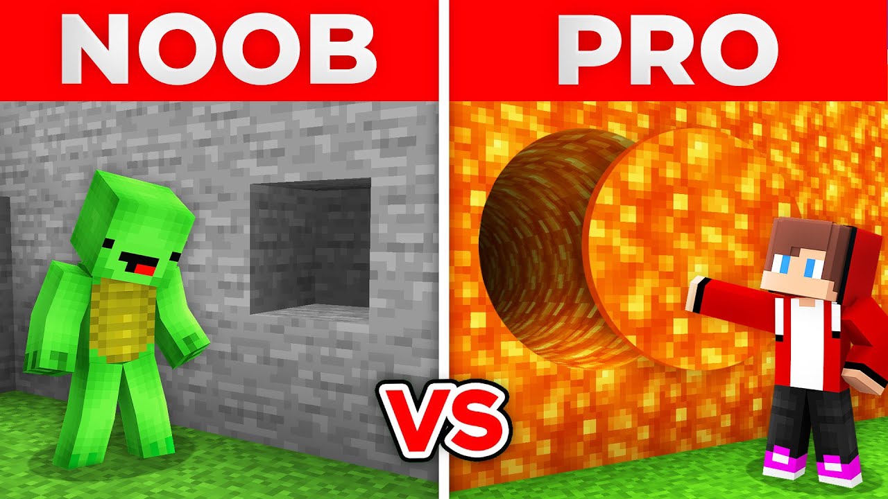 JJ And Mikey NOOB vs PRO ROUND SECRET PASSAGE in STONE vs LAVA in Minecraft Maizen - Minecraft ...