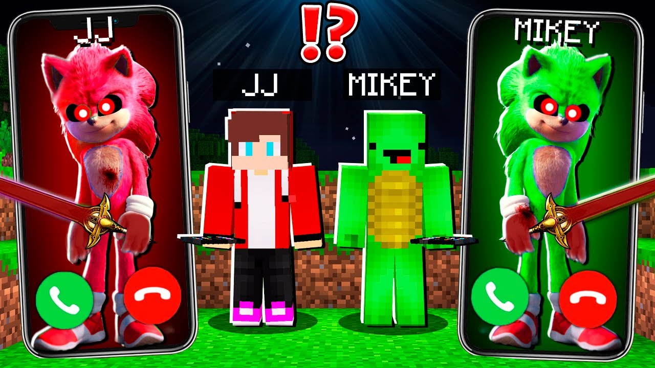 JJ Creepy Sonic vs Mikey Sonic CALLING to JJ and MIKEY at 3:00am ! - in Minecraft Maizen ...