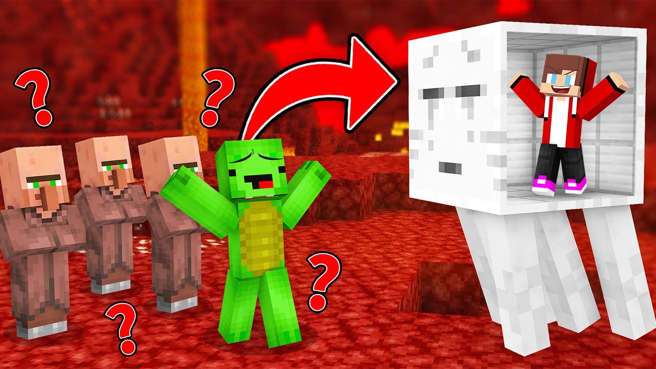 JJ Hide Inside Ghast To Prank Mikey in Minecraft (Maizen) - Minecraft ...