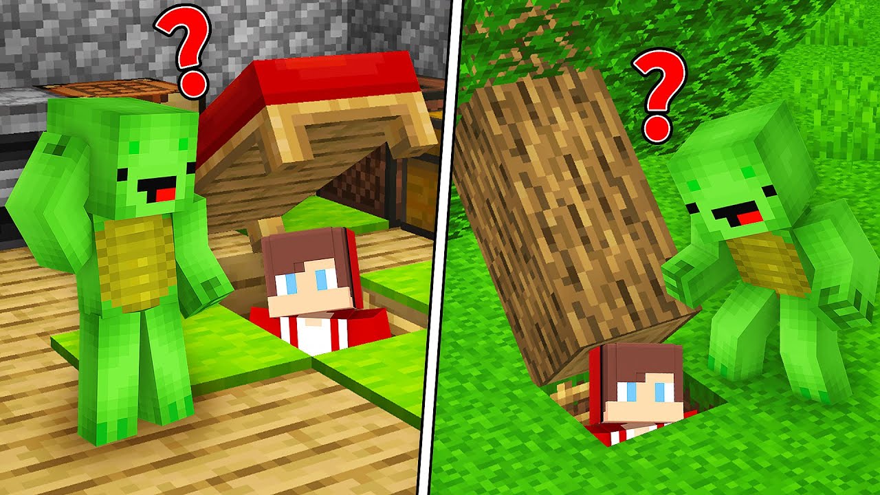 JJ Pranked Mikey With SECRET ENTRANCES in Minecraft (Maizen) - Minecraft videos