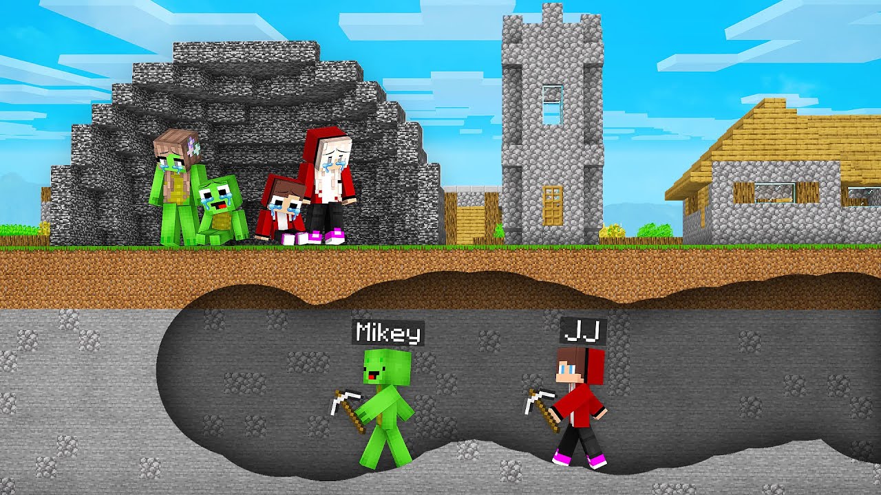 JJ and Mikey Rescued Families From Bedrock Trap in Minecraft (Maizen ...